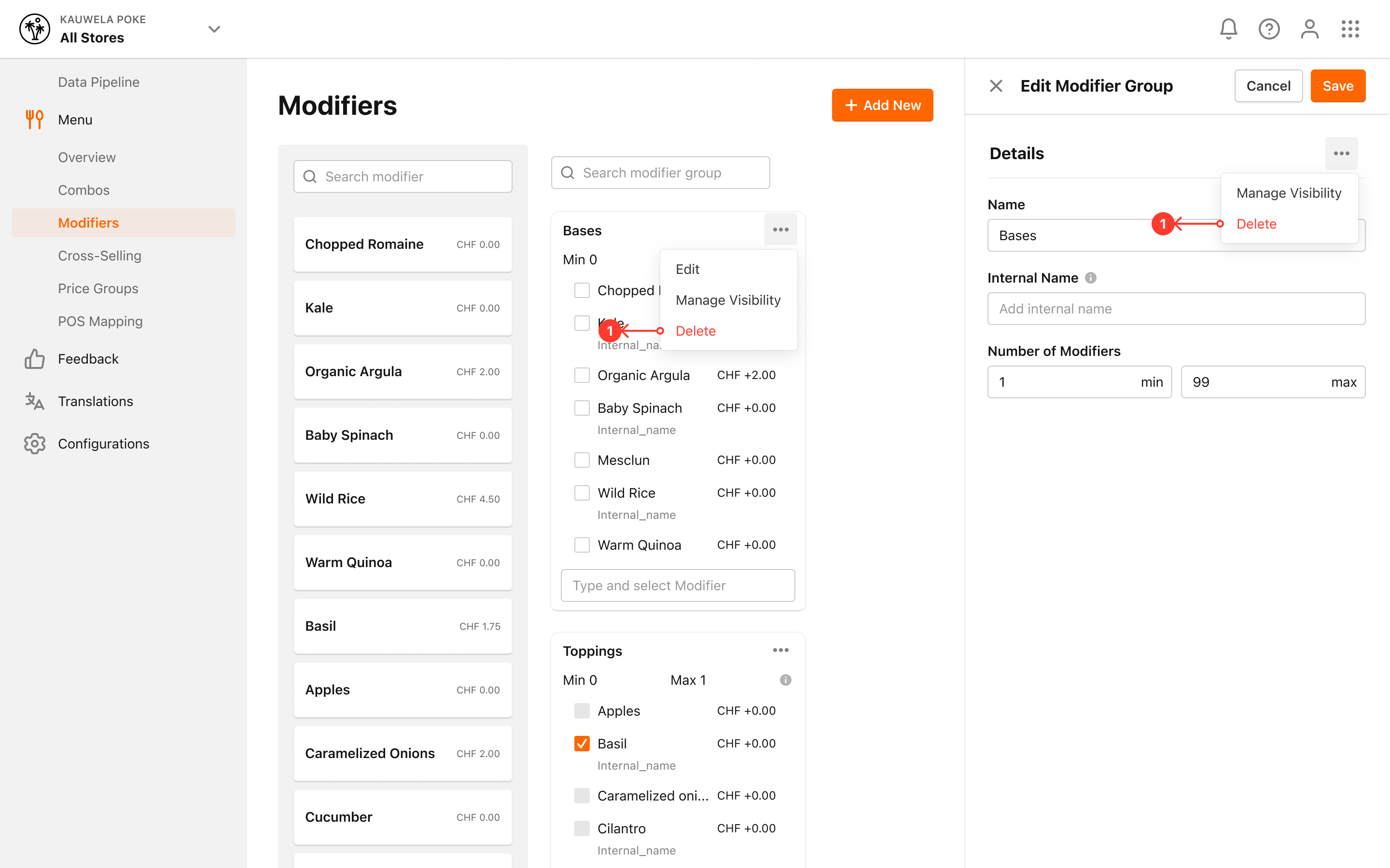 How To Delete Modifier Group Par Ordering Knowledge Base 0085