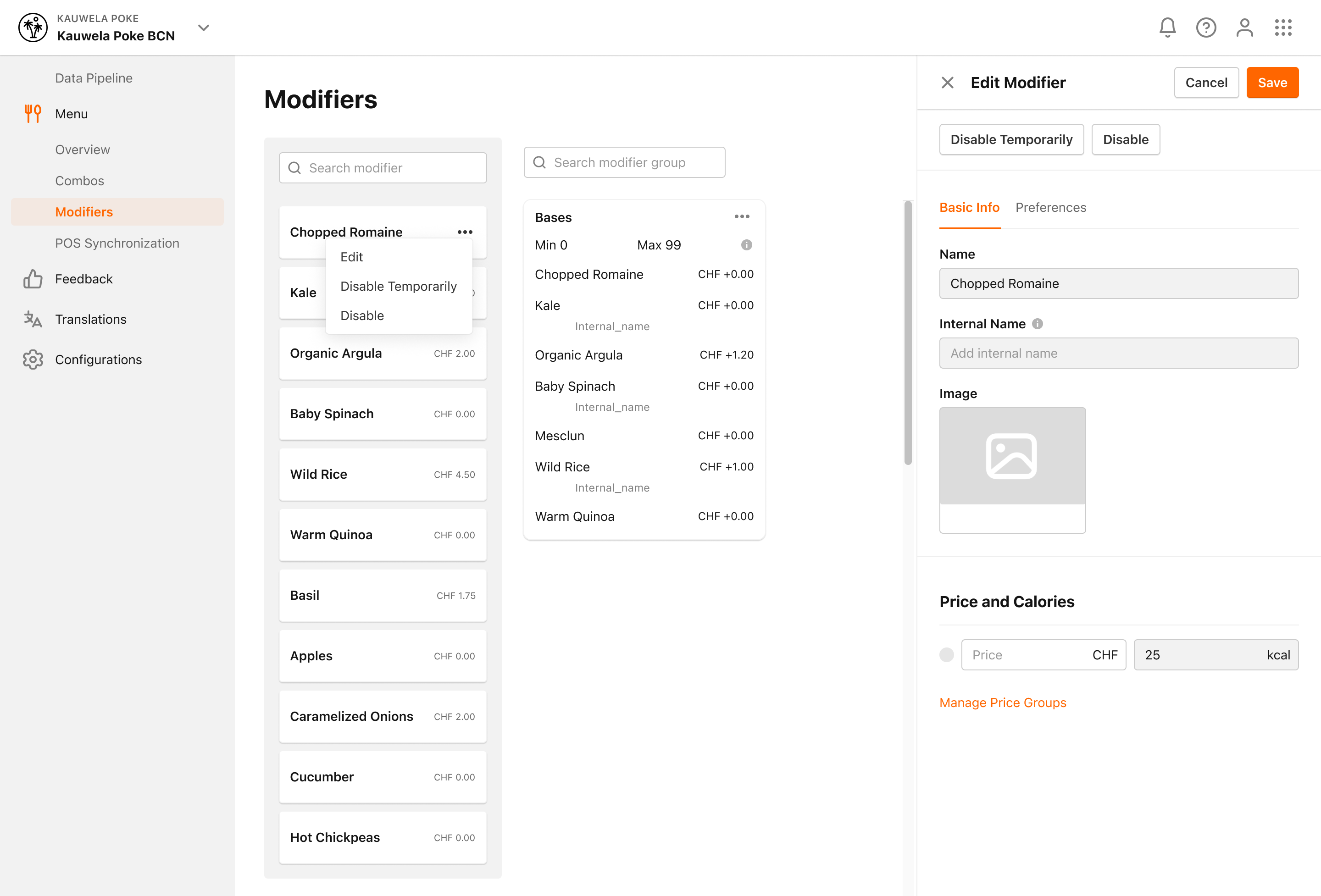 How to enable/disable Modifier? – PAR Ordering Knowledge Base