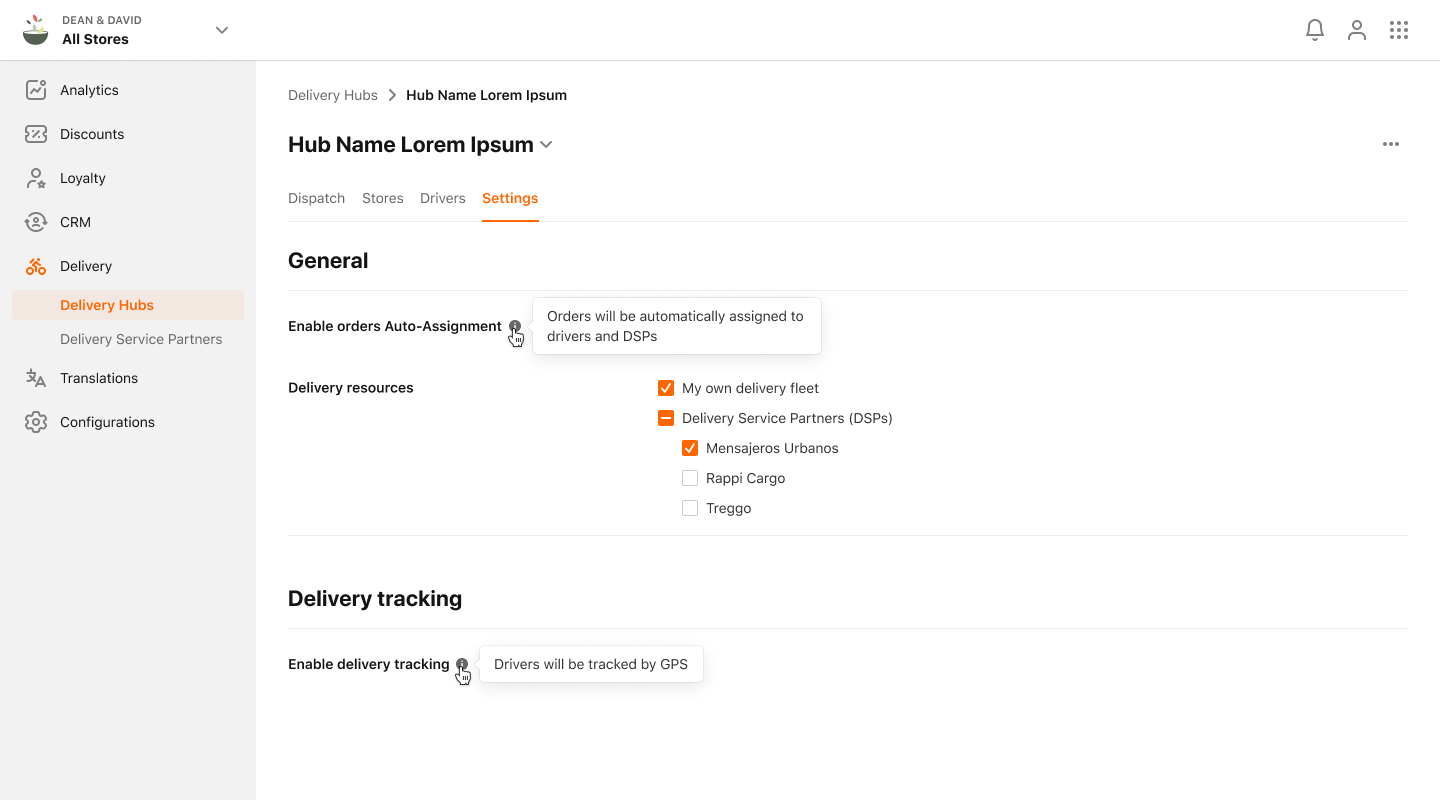 Hub Settings – PAR Ordering Knowledge Base